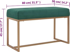Lavice 80 cm zelená sametová 247555