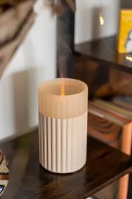 Airbi CANDLE béžová / Aroma difuzér / Efekt hořící svíčky / Ultrazvuko