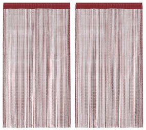 Provázkové záclony, 2 ks, 140x250 cm, vínová 132409