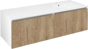 Sapho Sapho, LOREA skříňka 140x46x51, 5cm (70+70cm), pravá, dub alabama/bílá matná, LE070-2231-R-05