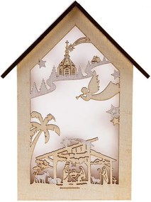 Dřevěný svítící domeček