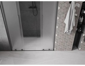 Mexen Velar L Duo, posuvné sprchové dveře do otvoru 150 cm, 8mm sklo námraza, grafit broušený, 871-150-003-32-66