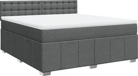 Box spring postel s matrací tmavě šedá 180x200 cm textil 3287162