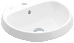 Villeroy & Boch Architectura - Umyvadlo zápustné, 450x450 mm, s přepadem, otvor pro baterii, alpská bílá 5A654501