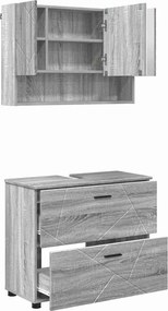 Sada koupelnového nábytku 2 ks Šedá Sonoma 76,5 x 35 x 64 cm 3393019