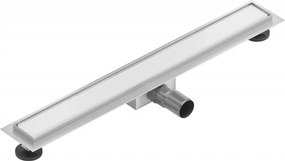 Mexen Flat nerezový sprchový žlab 60 cm vzor bílé sklo, 1027060-15