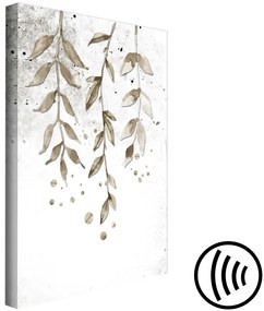 Obraz Příroda v boho stylu (1-dílný) - Větvička listů na pozadí šedi