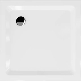 Mexen SLIM - Čtvercová sprchová vanička 90x90x5cm + chromový sifon, bílá, 40109090