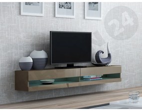 TV stolek Zigo New 180, Osvětlení: osvětlení LED - bílé, Barva: černý / wotan