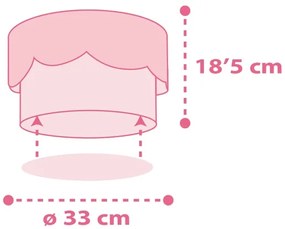Dalber 61236S - Dětské stropní svítidlo MOON 2xE27/60W/230V růžová