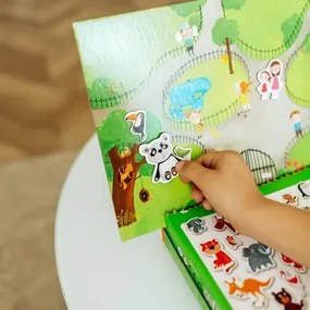 DODO Magnetická hra Zoo / Magnetky / 35 dílků / Přenosná herní deska