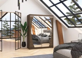 Posuvná skříň se zrcadlem a LED osvětlením ALEN 150