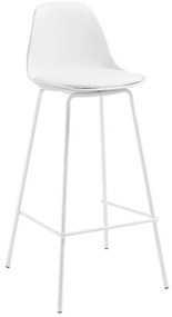 OnaDnes -20% Bílá koženková barová židle Kave Home Brighter 65 cm