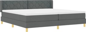 Postel s boxspringem s čelo Tmavě šedá 200 x 200 cm textil 3341378