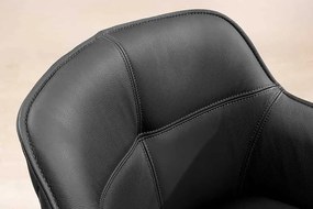Designová otočná židle Natasha černá kůže