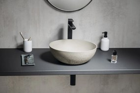 Sapho Sapho, FORMIGO betonové umyvadlo na desku, průměr 39cm, písková, FG314