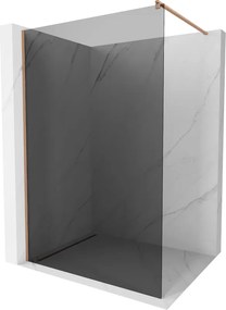 Mexen Kioto, sprchová zástěna Walk-In 80 x 200 cm, 8mm šedé sklo, měděný matný profil, 800-080-101-65-40