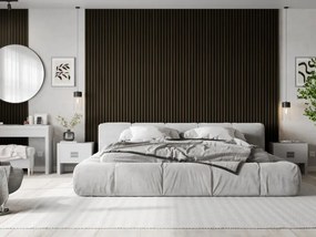 Mexen Lam-F, akustické stěnové lamely 275 × 30 cm, plstěný podklad 8 mm, technická dýha, eben královský, S105-275307-3015-020