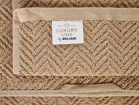Sada 9 bavlněných ručníků béžové MITIARO Beliani