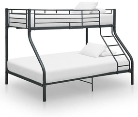 Rám poschoďové postele černý kov 140 x 200 / 90 x 200 cm