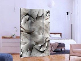 Pokojová zástěna Abstraktní cop - abstraktní stříbrné vzory s motivem iluze