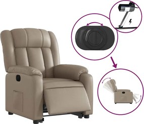Elektrické zvedací polohovací křeslo cappuccino umělá kůže 3205284