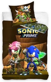 Carbotex Dětské povlečení Ježek Sonic a Amy Rose, 140 x 200 cm, 70 x 90 cm