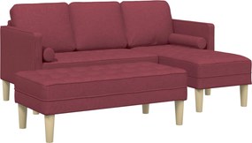 Set pohovek 2 ks Víno Červené Polyester 3329255