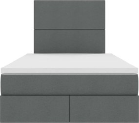 Postel s úložným prostorem a matrací Tmavě šedá 120 x 200 cm 3371710