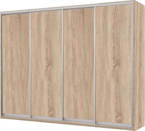 Skříň 4D 2500x2400x600, 4 DTD, Světlý dub sonoma