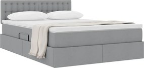 Postel s úložným prostorem a matrací Světle šedá 140 x 190 cm 3370632
