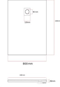 Gamma Erga Oldaf, SMC obdélníková sprchová vanička 150 x 80 cm, bílá matná, ERG-GMA-OL-80150