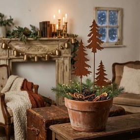 Rustikální rezavý zápich stromek Christmas Tree Rust M - 11*1*50 cm