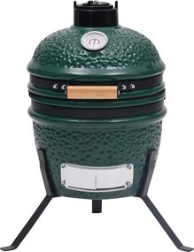 Zahradní gril a udírna 2 v 1 Kamado keramický 56 cm zelený 316094