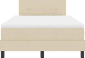 Postel s boxspringem s čelo Krémová 120 x 200 cm textil 3338683