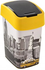 CURVER FLIP BIN NEW YORK 25L Odpadkový koš 47 x 26 x 34 cm žlutá/šedá 02171-N27