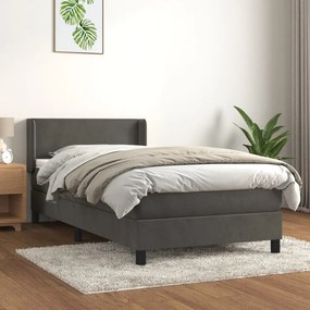 Box spring postel s matrací tmavě šedá 80 x 200 cm samet,  3130806