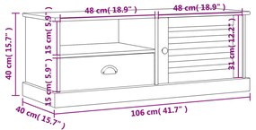 TV stolek VIGO - 106x40x40 cm - masivní borovice | bílá