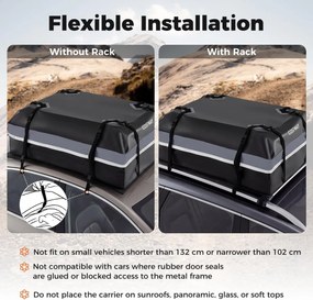 Costway 450 L střešní box na auto s protiskluzovou podložkou a 6