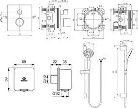 Ideal Standard CeraTherm - Sprchový set s termostatem pod omítku | s t