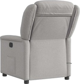 Elektrické masážní polohovací křeslo obláčkově šedé textil 3303193