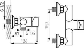 Ferro Fiesta - Sprchová baterie se spodním uchycením, chrom BFI7