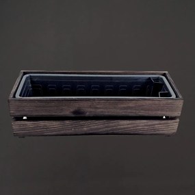 AMADEA Dřevěný obal s truhlíkem mořený, 51,1x18,6x15cm, český výrobek