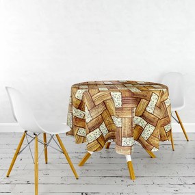 Ubrus PVC kulatý DC-730 – Dřevěný dekor (různé velikosti)