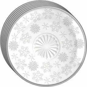 Altom Sada 6 skleněných dezertních talířů Snowflakes 17,5 cm