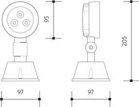 Zahradní svítidlo OKO 3 teplá bílá Panlux OKN-3LED/T