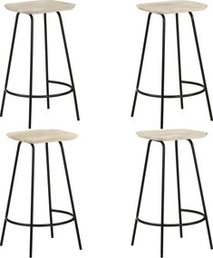 vidaXL Barové stoličky 4 ks masivní mangovníkové dřevo [320650] Barva: Černá