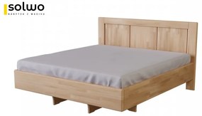 Masivní postel ANDROMEDA - Solwo Design Dřevo a odstín oleje: BUK Cink - Olej odstín BO102, Rozměr spací plochy: 140x200