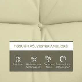 Outsunny Sada 4 venkovních polštářů na zahradní houpačku, 1 sedací polštář, 1 opěrný polštář a 2 polštáře Krémová | Aosom
