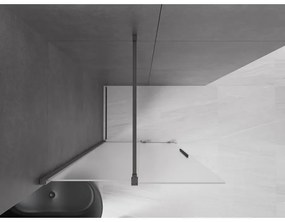 Mexen Velar, sprchová zástěna s posuvnými dveřmi Walk-in 110 x 200 cm, 8mm sklo námraza, grafit broušený, 871-110-000-33-66